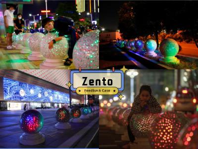 China ZENTO China Solar Luminous Road Block Car Stop Led Anti-Collision Granite Stone Bollard Outdoor Guard for sale