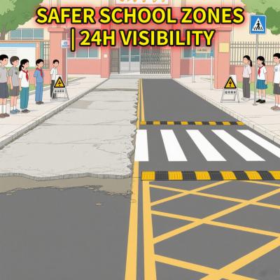 Cina Kit dissuasore di velocità certificato CE/ISO, dispositivo in gomma resistente alle intemperie per il controllo del traffico per magazzini/zone scolastiche in vendita