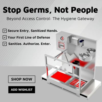 China Stainless Steel Tripod Turnstile with Hand Sanitizer Dispenser for sale