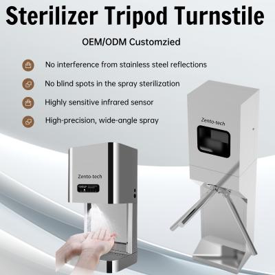 China Zento Tripod Turnstile Gate with Hand Disinfection, 30-45 PPM, IP54 for sale