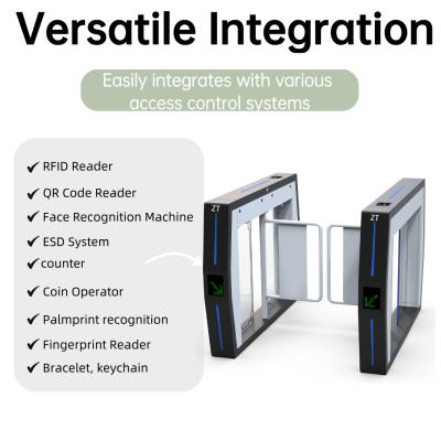 China 0.8s Fast Passage Swing Turnstile Gate with 99.9% Accurate Recognition and 360° Safety Protection for sale