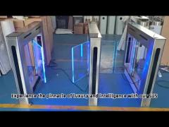 Torniquete de puerta abatible que ahorra espacio Zento, diseño delgado, control de acceso de doble dirección con indicador LED