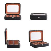 China Custom Handmade Pu Leather Luxury Brand 8 Slots Key Lock Watch Box Organizer Case for sale