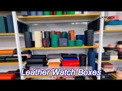 custom handmade pu leather luxury brand 8 slots key lock watch box organizer case