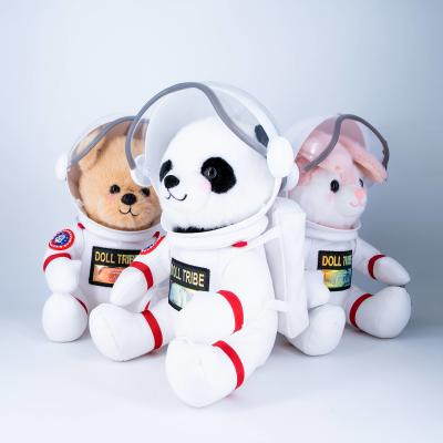China Custom Design Panda Bear Soft Plush Toys Cute Stuffed Animal Panda With Plastic Helmet for sale