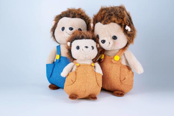 Quality Family Of Three Soft Toy Hedgehog Stuffed Animal Customized Colour Embroidery Logo for sale