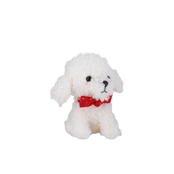 Quality 23cm Super Kawaii Simulation Stuffed Toys Adorable Plush Teddy Bear Dog With Bow for sale