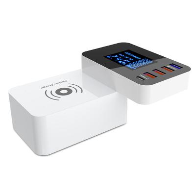 China Wireless Cell Phone Travel Charger 3 USB Plugs 1 QC 3.0 1 Type-c forSamsung Note 8 iPhone8 iPhone8 Plus White for sale