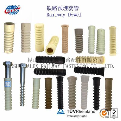 China Railroad parts supplier Rail Plastic HDPE PA66 Dowel for sale