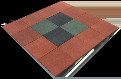 중국 실내 체육관 스포츠 고무 바닥 타일 충격 방지 빨간색 500x500x30mm 판매용