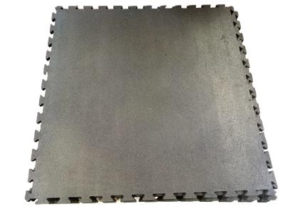 China Puzzle Edge Interlocking Rubber Mat High Density Interlocking Gym Flooring Tiles 1000X1000X15mm for sale
