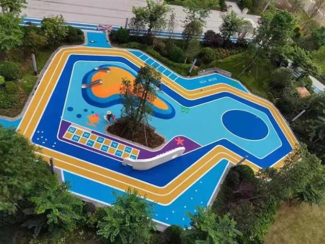 Rubber pellets application example