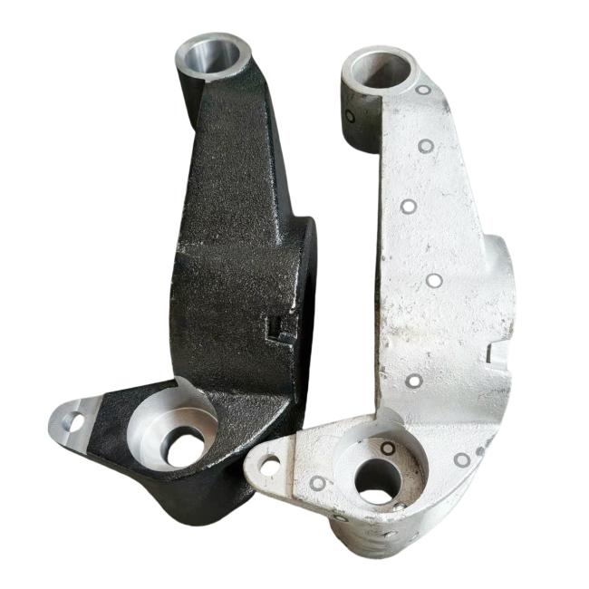 Precision forged auto engine bracket close-up