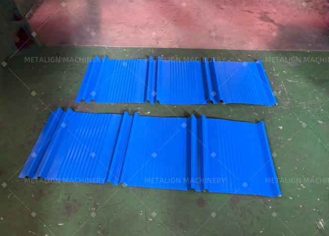 Metal roofing panel close-up