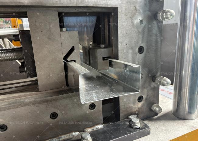 Finished Z purlins on production line