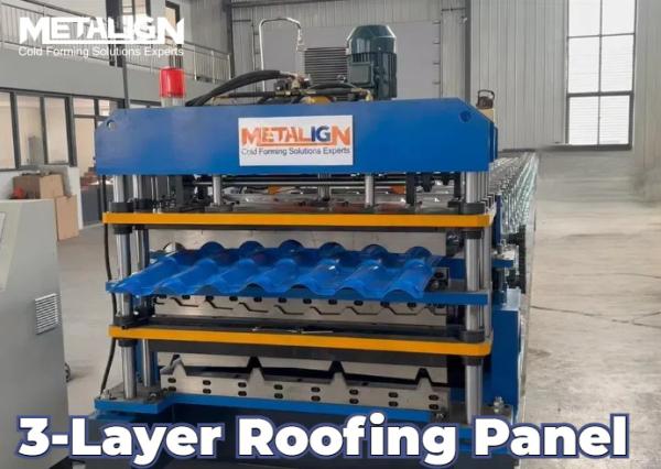 Quality 3 In 1 Triple Layer Roofing Roll Forming Machine 5.5Kw 20m/min for sale