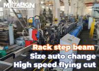China 29 Stations Step Beam Rack Roll Forming Machine With Flying Welding for sale