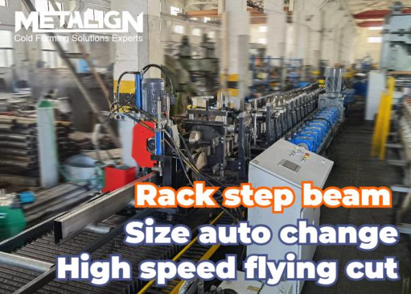 Quality 29 Stations Step Beam Rack Roll Forming Machine With Flying Welding for sale