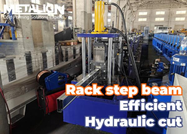Quality Step Beam Roll Forming Machine With Ribbed Profile Precision Clean Notch Cut Coordination for sale