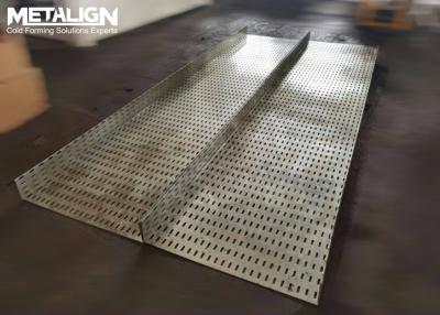 China Heavy Duty Cable Tray Forming Machine With Adjustable Width Dual Wall Structure And Hydraulic Punching for sale