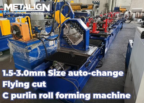 Quality 1.5-3.0mm C Purlin Roll Former Auto Width And Height Change Flying Oblique Cut for sale