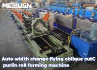 Quality Flying Oblique Cut C Purlin Roll Forming Machine Auto Width Change for sale