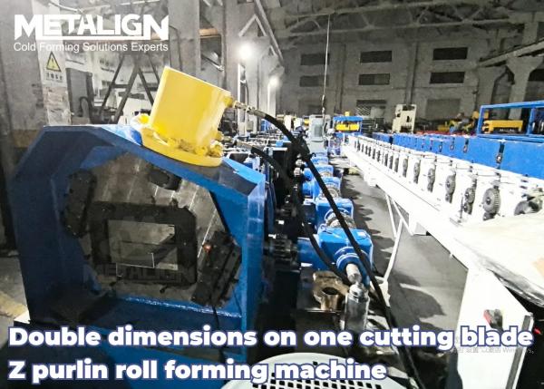 Quality 15m/Min Z Purlin Roll Forming Machine Double Dimensions On One Cutting Blade for sale