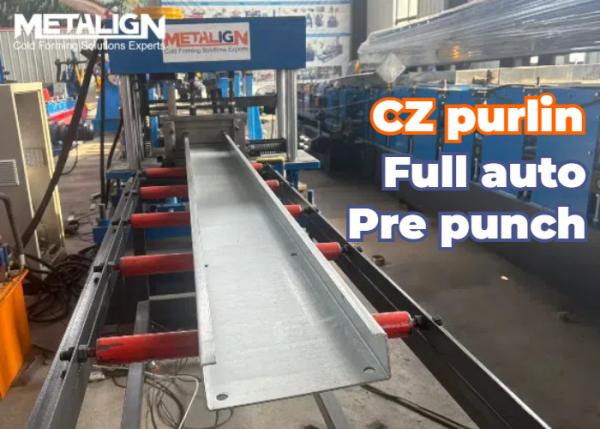 Quality Pre Punched Purlin Roll Forming Machine / C And Z Purlin Machine for sale
