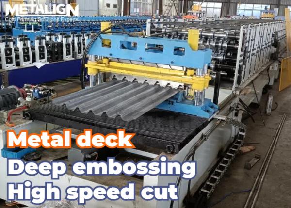 Quality 3 Layers Metal Deck Roll Forming Machine With Flying Hydraulic Cutting for sale