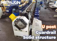 Quality No Waste Hydraulic Cut Guardrail U Post Roll Forming Machine 22Kw 10m/Min for sale