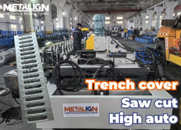 Quality High Speed Trench Cover Roll Forming Machine With Precision Punching And Flying Saw Cutting for sale