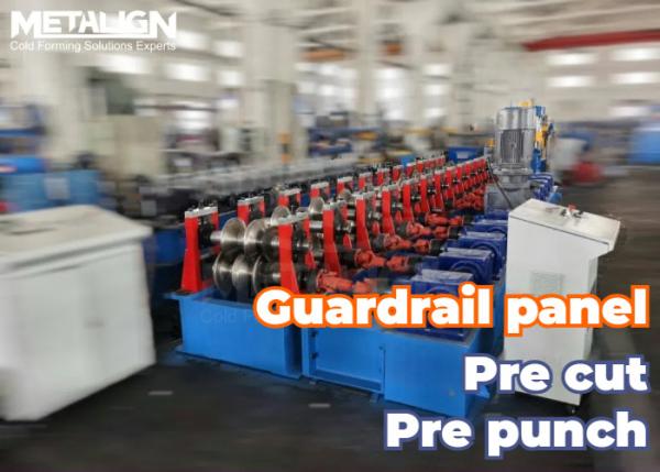 Quality Highway Guardrail W Panels Metal Roll Forming Equipment With Hydraulic Punching And Magnetic Stacking for sale