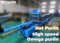 Quality Durable Hat Purlins Chain Drive Cold Roll Forming Machine Hydraulic Shearing for sale