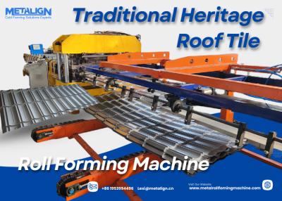 China Traditional Metal Roof Tile Roll Forming Machine With Hydraulic Punching And Auto Stacker for sale