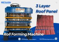 Quality Three Profile Metal Roofing Roll Forming Line With Hydraulic Cutter for sale
