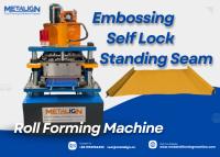 Quality Self Lock Embossed Roofing Panel Roll Forming Machine With Chain Drive Safety for sale