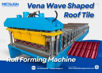 China Sea Wave Roof Tile Roll Forming Machine With Guide Pillar And Hydraulic Punching for sale