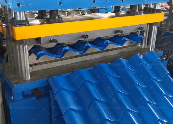 Quality Sea Wave Metal Roof Tile Roll Forming Machine With Hydraulic Punching And Chain for sale