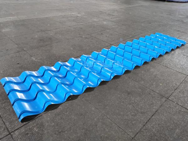 Quality Sea Wave Metal Roof Tile Roll Forming Machine With Hydraulic Punching And Chain for sale