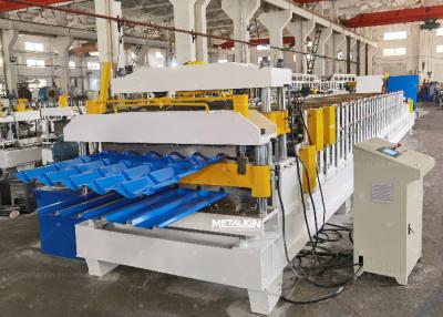 Китай Двухслойная цепная роликообразовательная машина для трапециальных и гофрированных кровельных панелей продается
