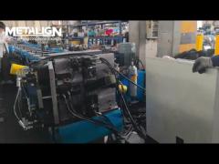 Máquina de formação de rolos de tubulação com tubo de descida quadrado automático completo, com dispositivo de dobra