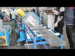 Linha de produção de servo-alimentação, perfuração e bandeja de cabos para bandejas de cabos galvanizadas