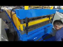 Chain Driven Roll Former With Protective Cover Producing Double Layer Roof Panels