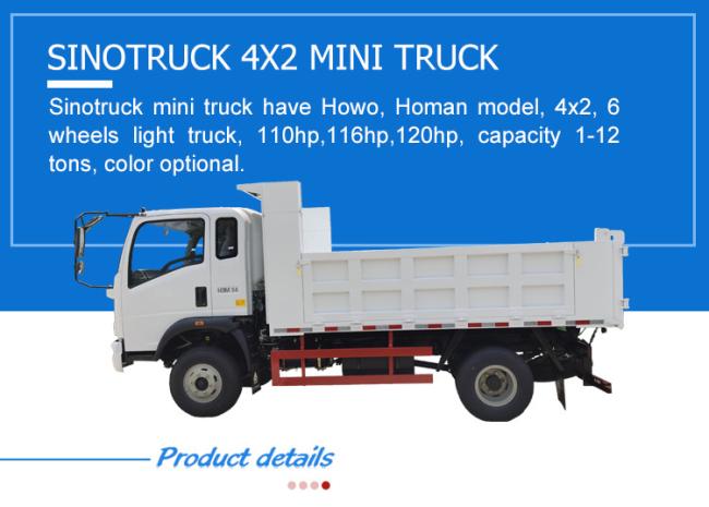 4X2 6cbm 3-5 Tons Foton / Dongfeng / Sinotruk HOWO Dump Truck Lorry Box Truck