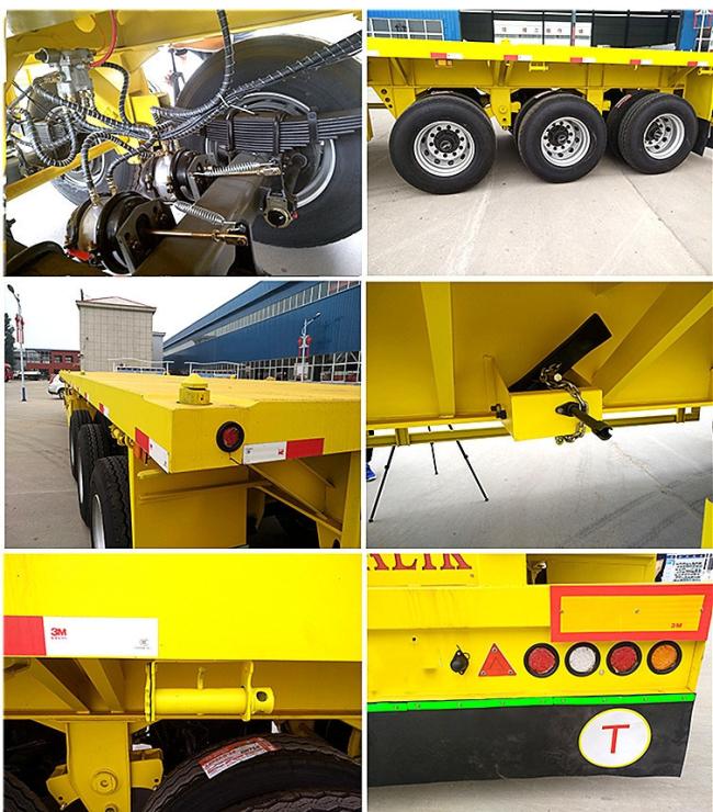 3 Axles Transport 40FT Flat Deck Container Trailer