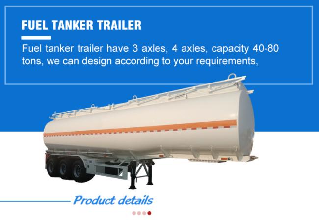 New Heavy 3 Axle 45000L Petrol Transport Oil Tanker Fuel Tanker Truck Trailer for Sale