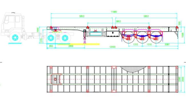 3 Axles 25ton Sinotruk China Manufacture Flatbed Semi-Trailer with Container Lock for Sale