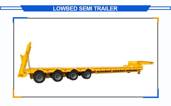 Low Bed Truck Trailer 80 Ton Lowbed Trailer Lowboy Axle