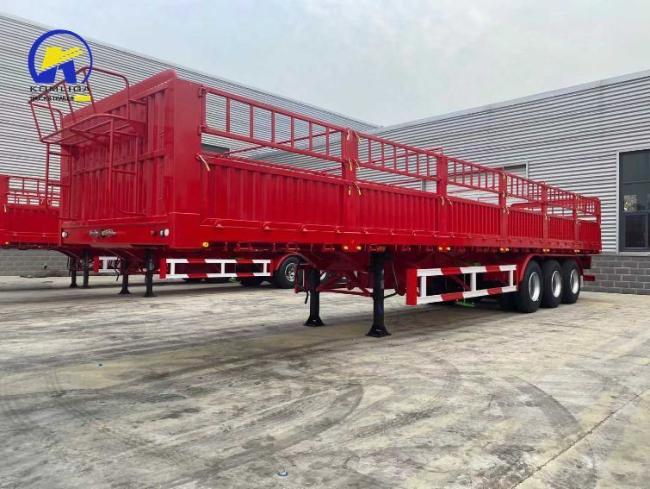 Hot Selling New 3axle Red Colour Fence Semi Trailer for Sale