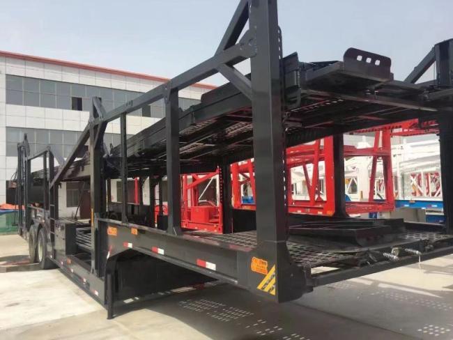 2/3axles Transport Tractor Towing Double Deck Hydraulic Lifting SUV Car Carrier Truck Trailers to Central Asia